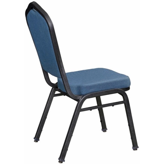 Premium Metal Stack Chair - Silver Vein Frame with Blue 2162 Fabric